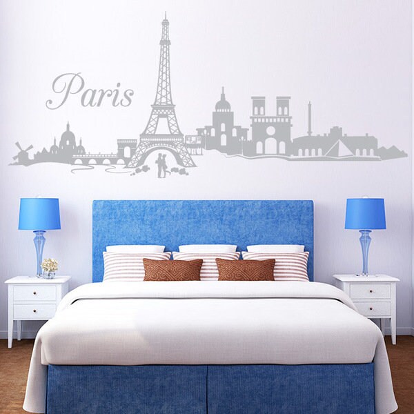 Wandtattoo Skyline Paris Wandaufkleber Eiffelturm Notre Dame ...