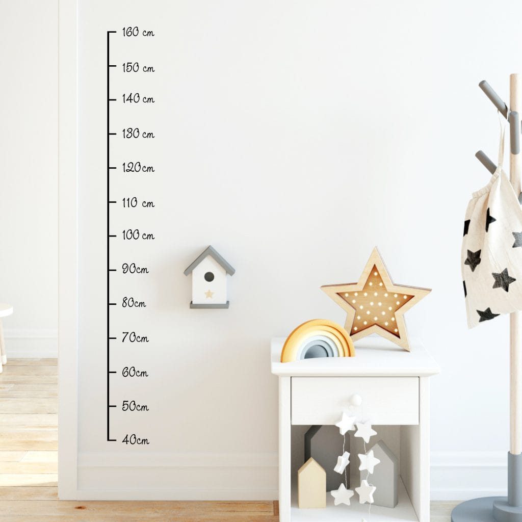 Wandtatto Kinderzimmer Messlatte Maßband 40 - 200 cm