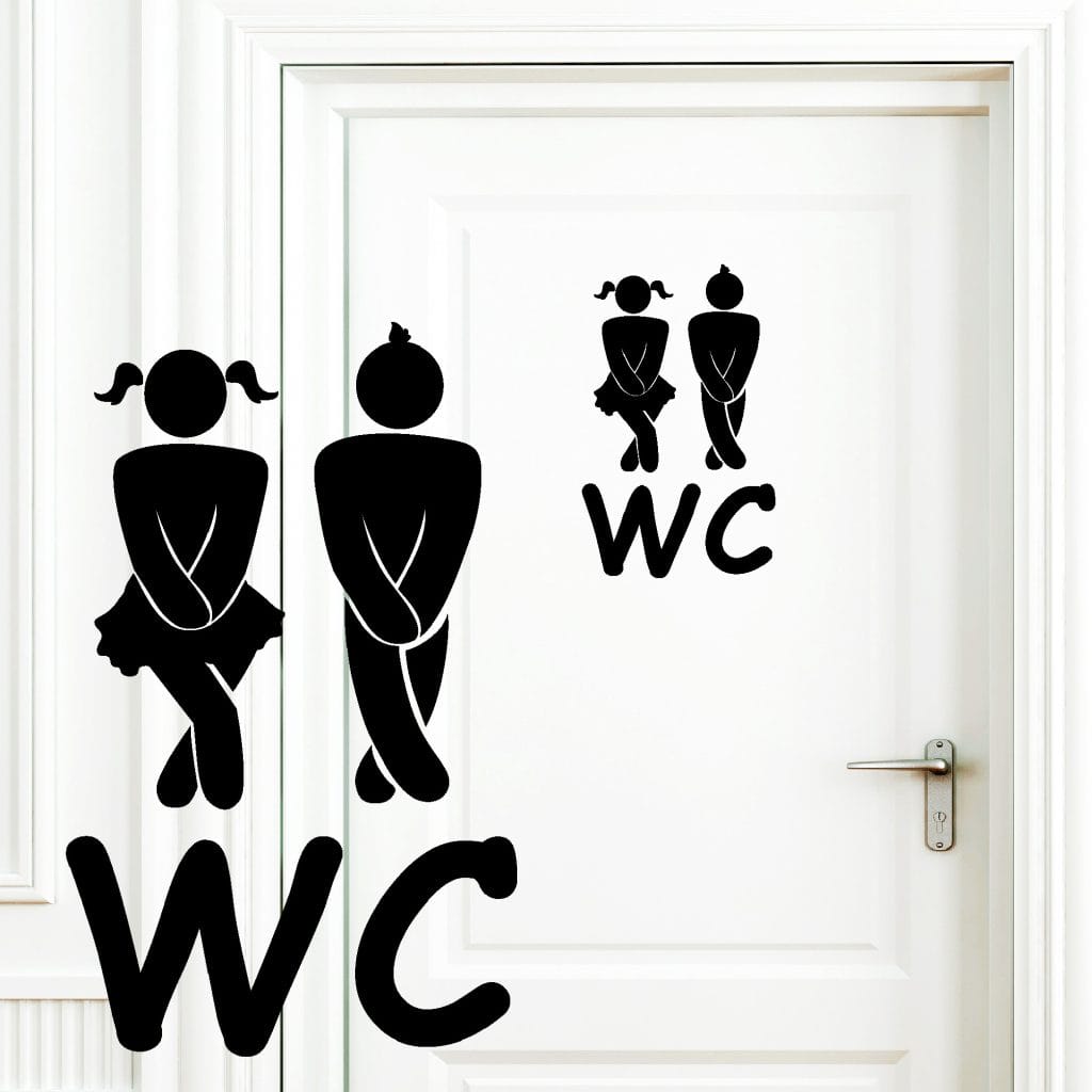 Wandtattoo Türaufkleber Gäste-WC Badezimmer Strichmännchen Türschild ...